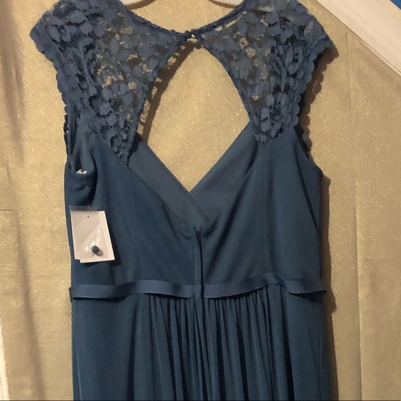 David's Bridal | Dresses | Davids Bridal Slate Blue Bridesmaid Dress ...